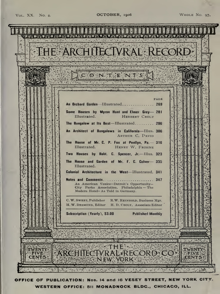 Architectural Record Magazine AR-1906-10 | PDF