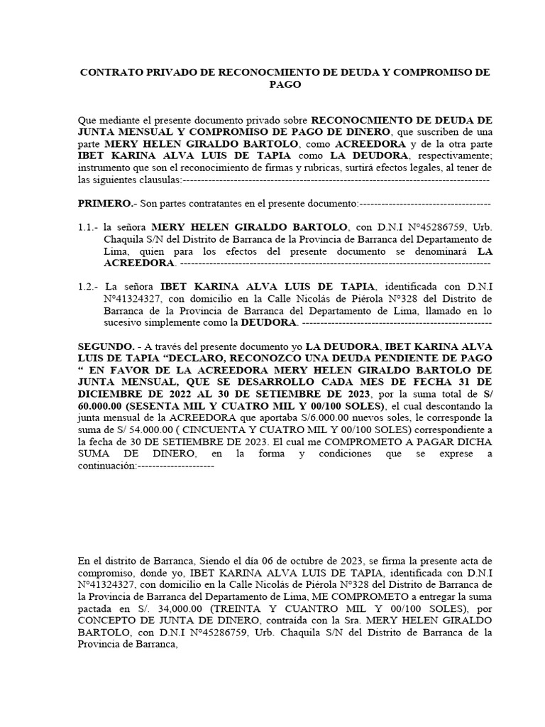 Reconocimiento de Pago | PDF | Fiscal | Ley politica