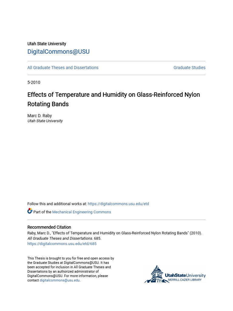 Effects of Temperature and Humidity On Glass-Reinforced Nylon Rot | PDF ...