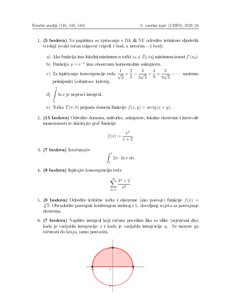 Stru Ni Studiji (510, 530, 540) 1. Zavr Ni Ispit (2.DIO), 2023/24 | PDF