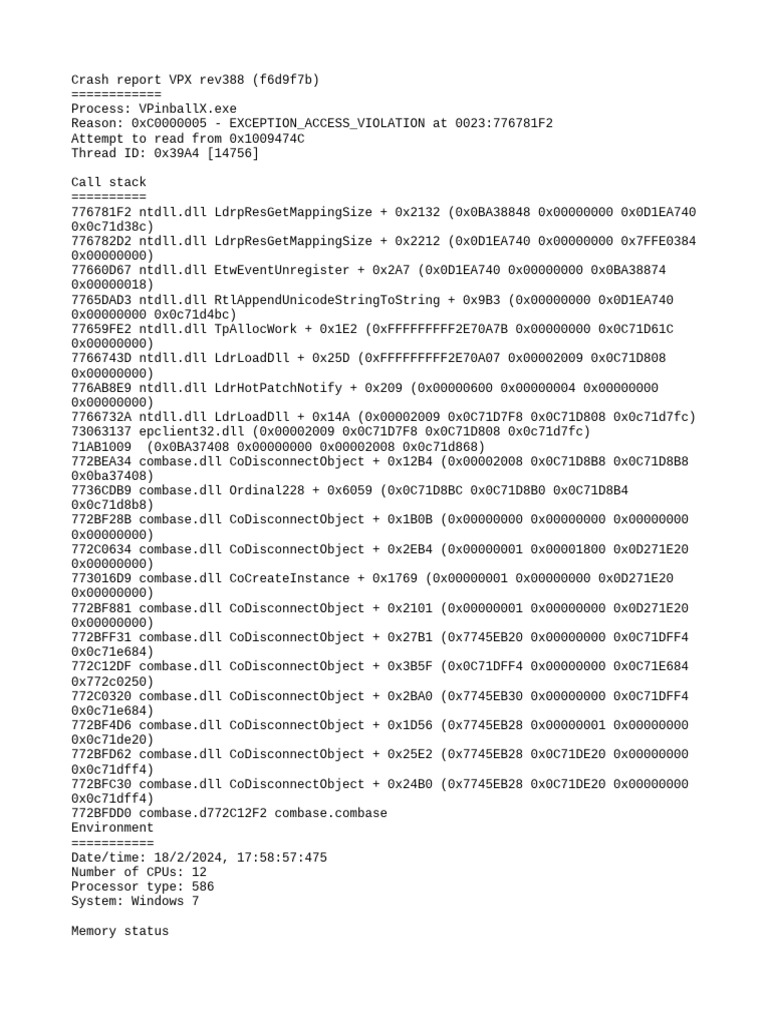 Crash | PDF | Computer Data | Information Technology