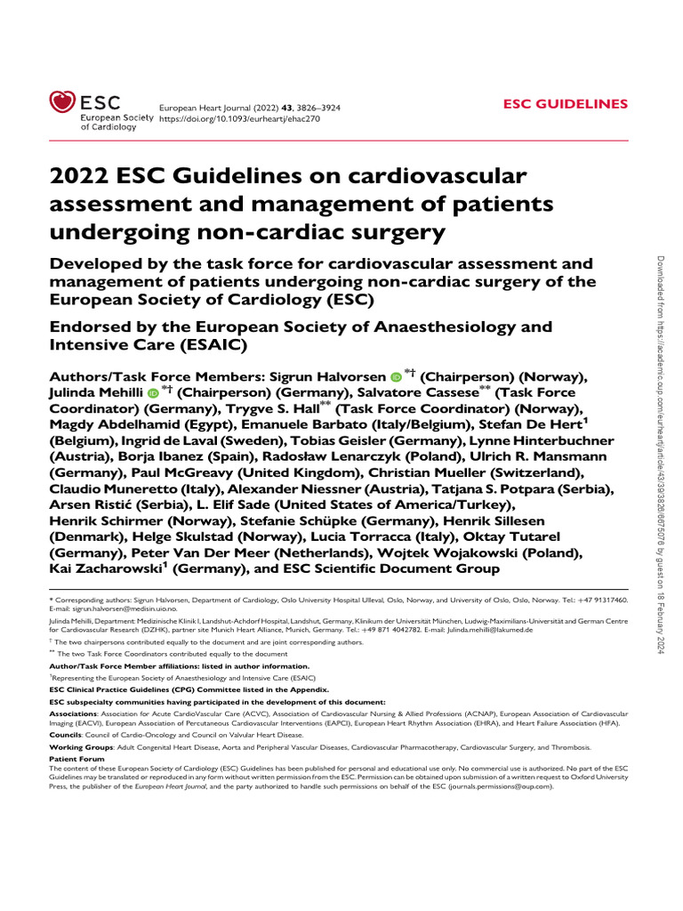 ESC ESP Final | PDF | Cardiology | Medical Specialties