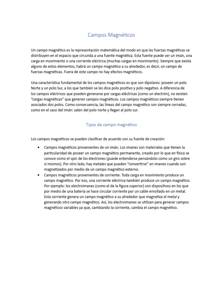 Campos Magnéticos | PDF | Campo magnético | Imán