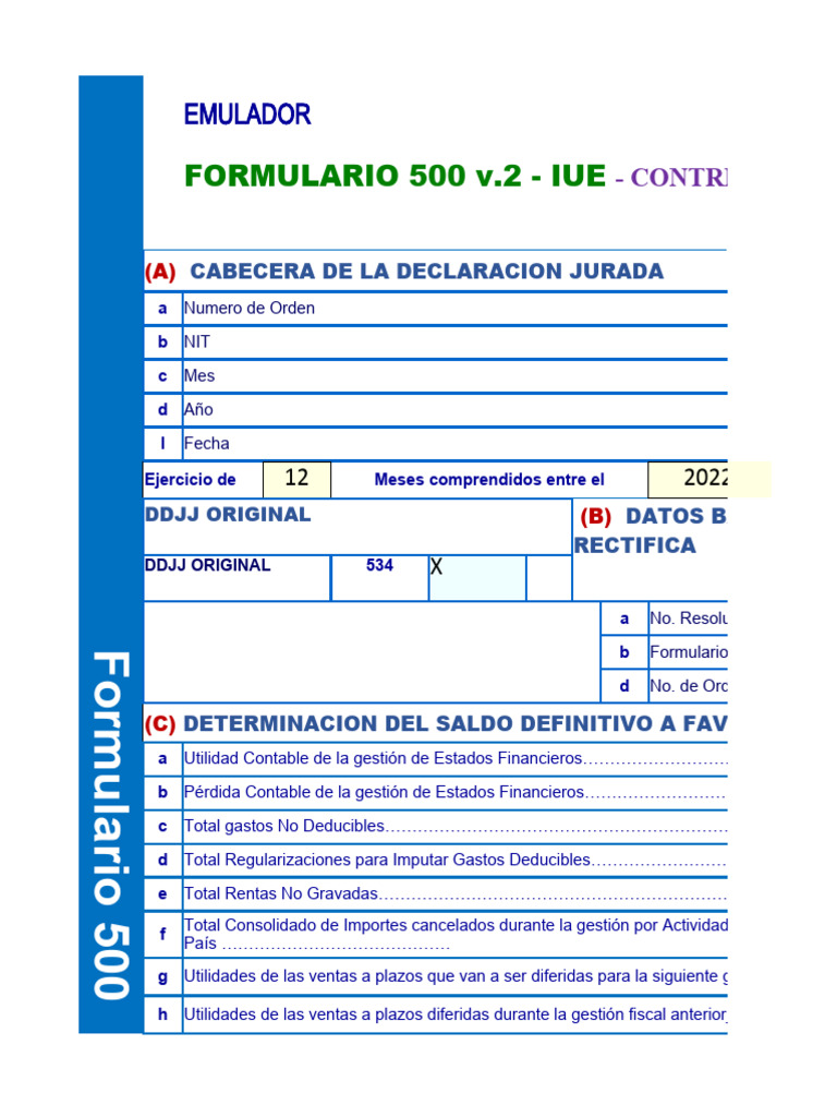 Form 500 v5-IUEOLRC | PDF | Contabilidad | Business