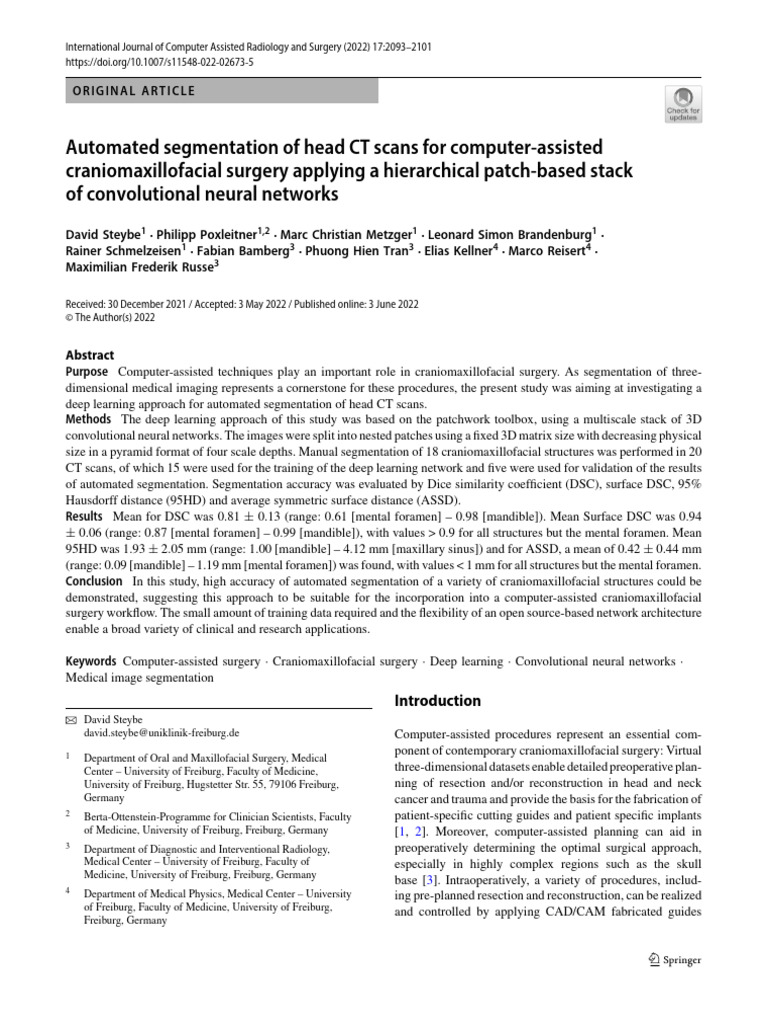 Automated Segmentation of Head CT Scans for Computerassisted ...