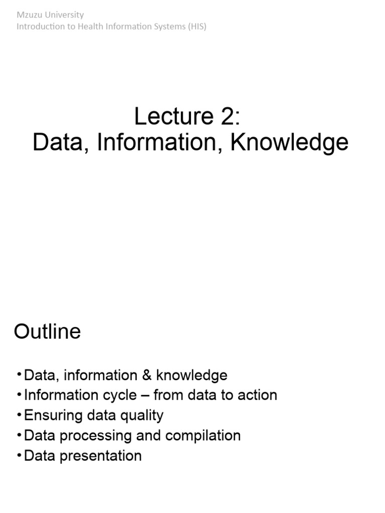 Lecture 2 Data Information Knowledge-1 | PDF | Incidence (Epidemiology ...