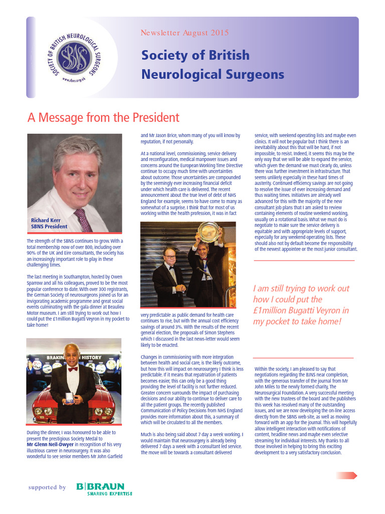 SBNS August 2015 Newsletter Highlights | PDF | Randomized Controlled ...