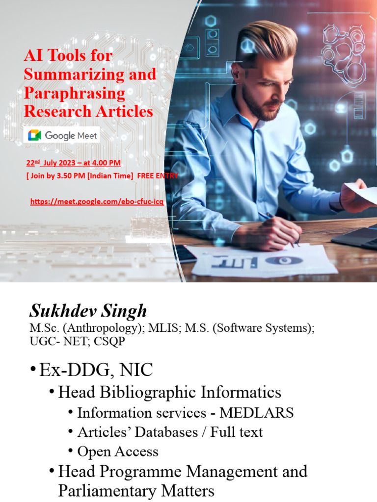 AI Tools for Summarizing Research Articles | PDF | Academic Publishing | Information Science