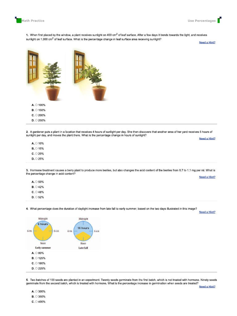 Math Practice 1 4th Term 8th Grade | PDF