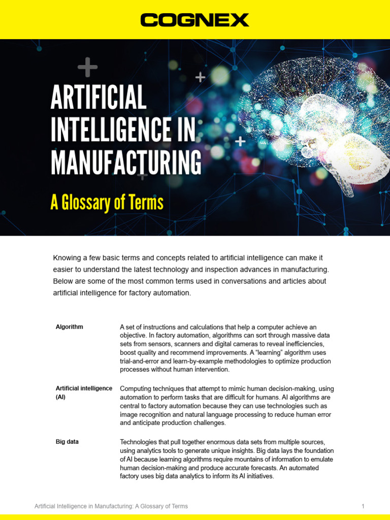 Artificial Inteligence in Manufacturing - Cognex | PDF | Artificial ...