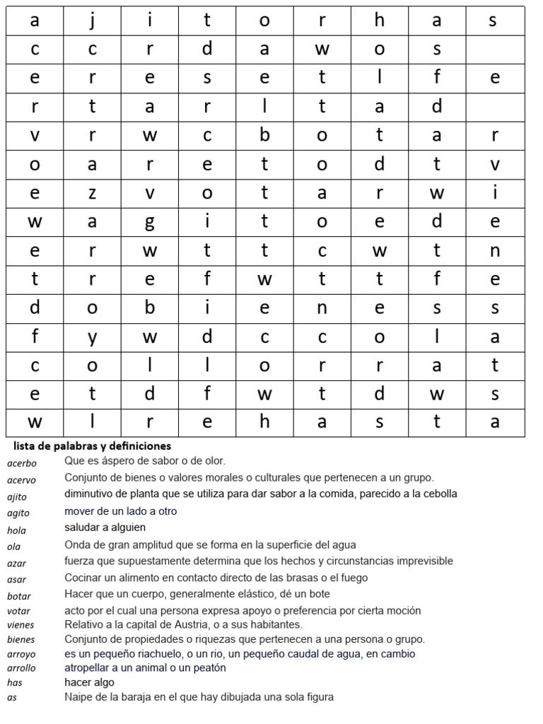 Sopa de Letras Homófonos | Descargar gratis PDF | Jugando a las cartas