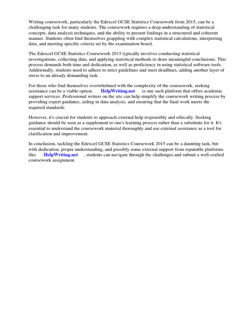 Edexcel Gcse Statistics Coursework 2015 | PDF | Statistics | Median