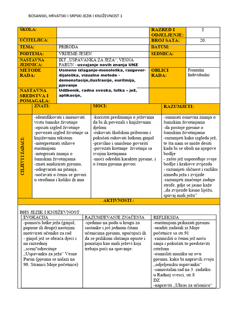 IKT Uspavanka Za Ježa | PDF