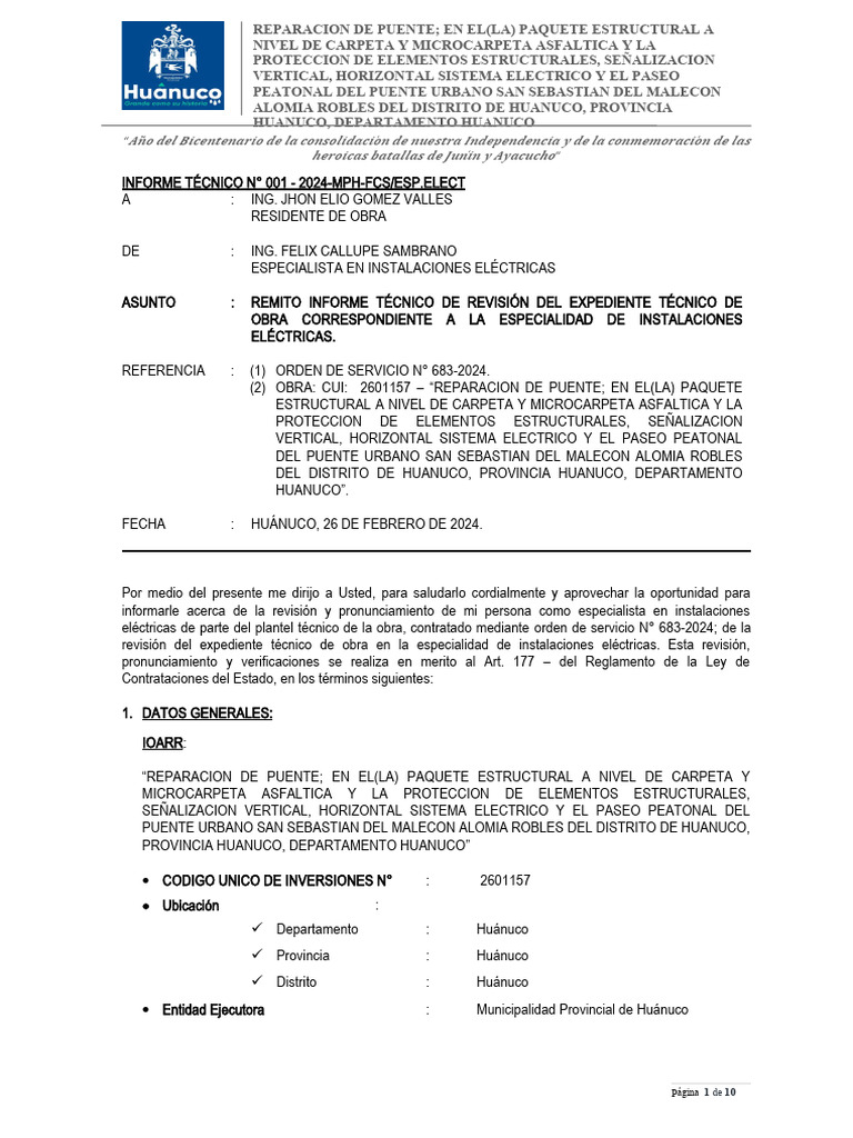 INFORME #001-2024.RevisionExpTec | PDF | Puente | Diodo emisor de luz