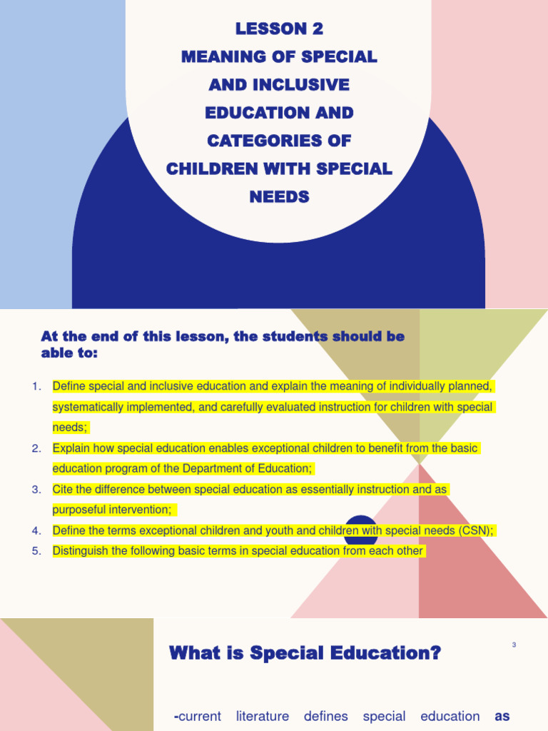 Cpe 103 Prelim - Lesson 2 | PDF | Special Education | Inclusion (Education)