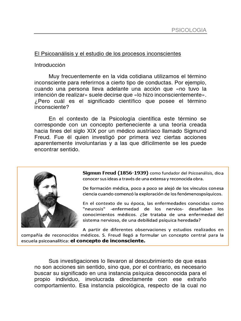 Psicoanalisis Introduccion | PDF | Mente inconsciente | Hipnosis