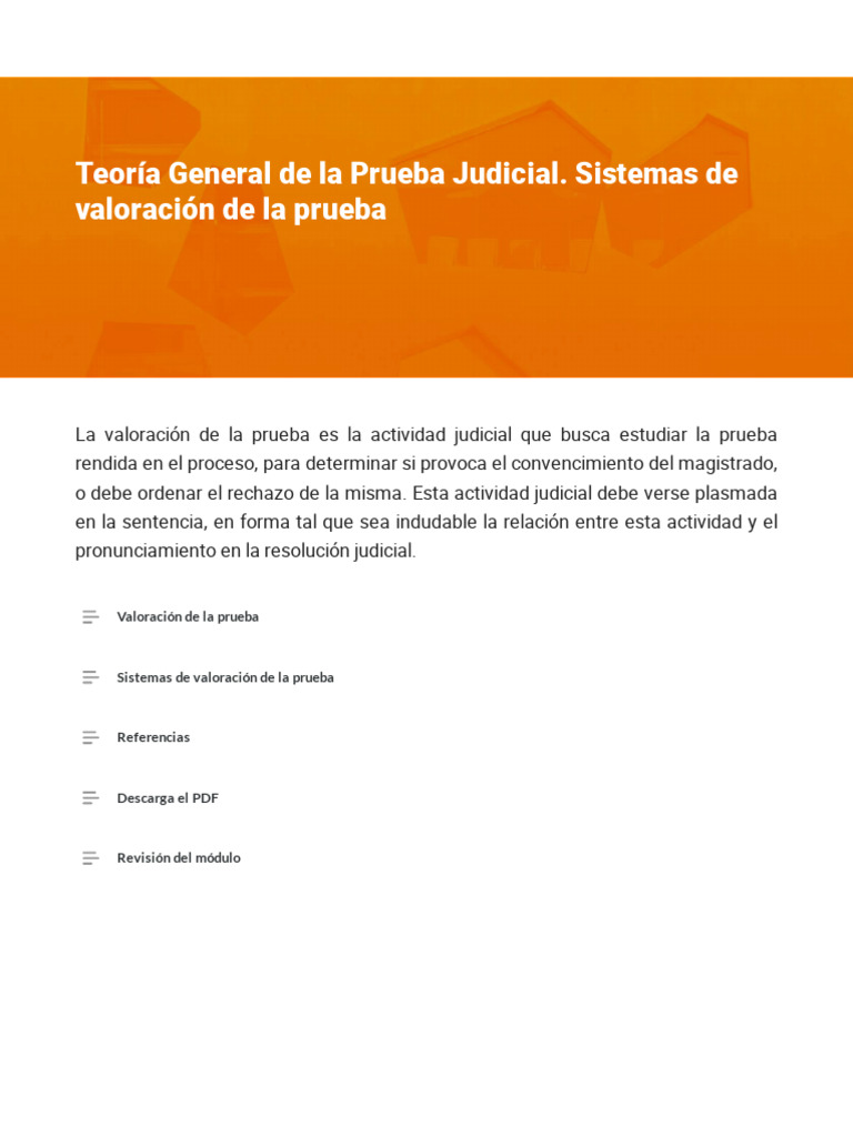 4 Teoría General de La Prueba Judicial. Sistema de Valoración de Pruebas | PDF | Evidencia (ley ...