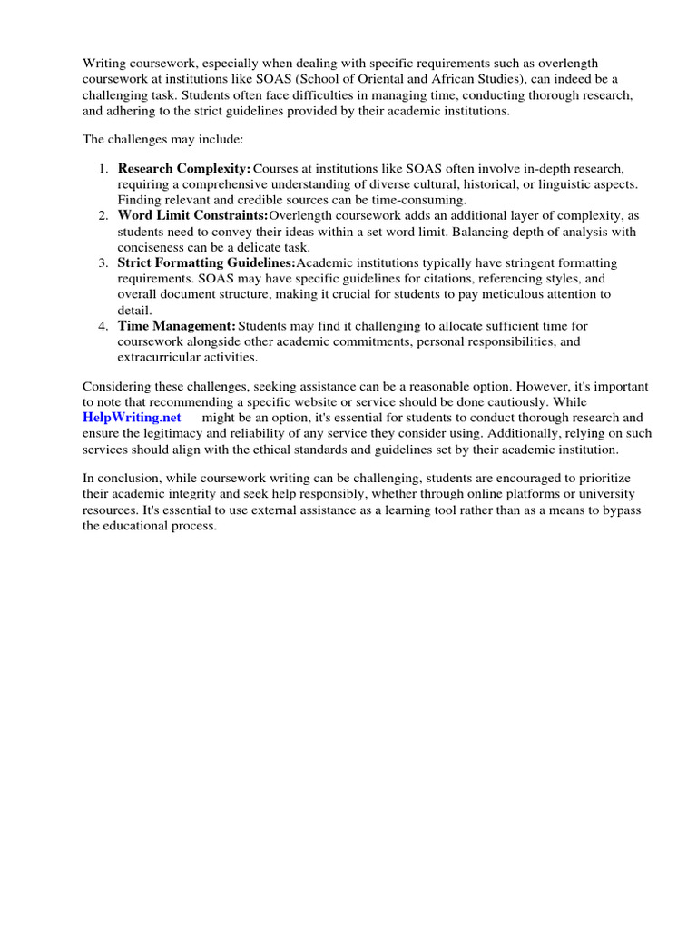 Soas Overlength Coursework | PDF | Distance Education | Learning
