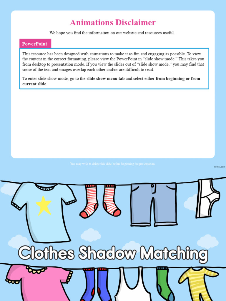Us T T 16870 Clothes Shadow Matching Powerpoint English United States ...