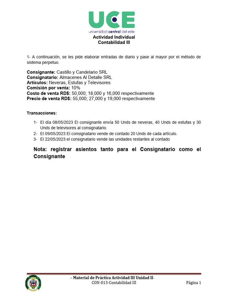 Practica 2 Consignaciones | PDF