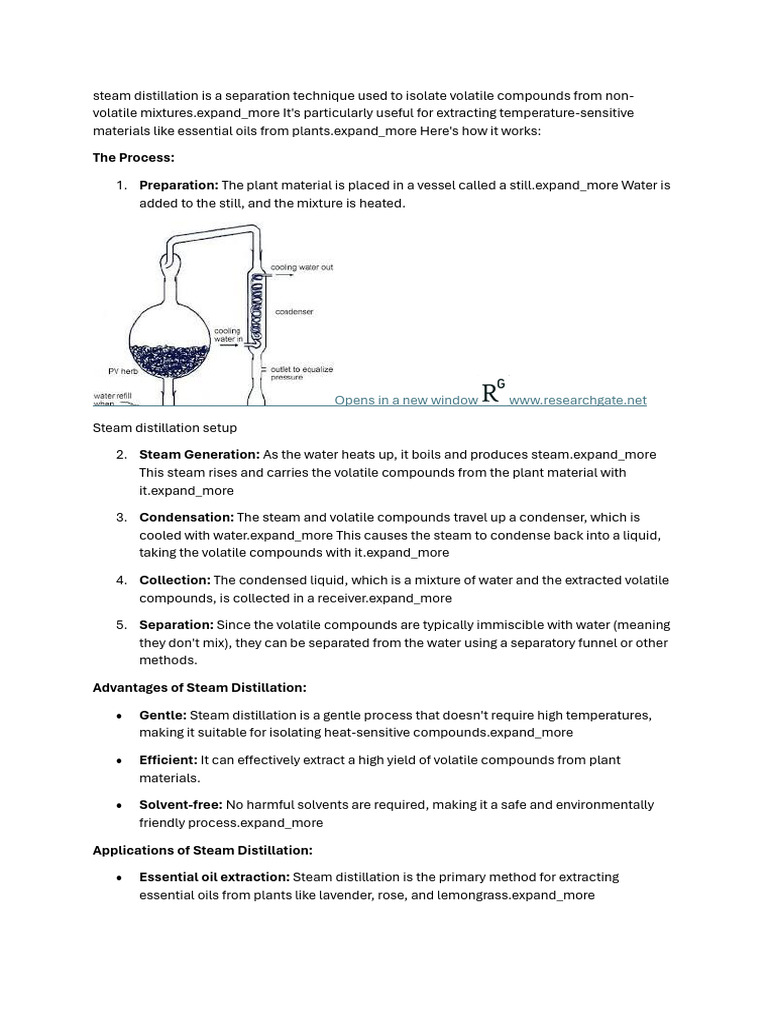 Steam Distillation | PDF | Distillation | Thermodynamics
