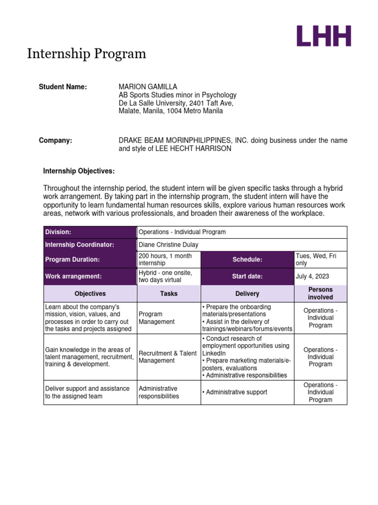 Internship Program 2023 | PDF | Internship | Job Hunting