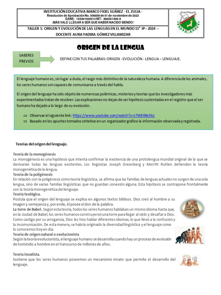 Origen y Evolución de las Lenguas | PDF