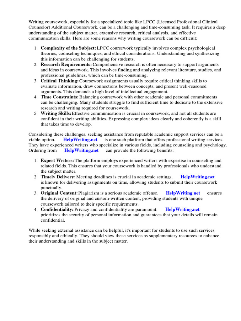 LPCC Additional Coursework | Download Free PDF | Critical Thinking | Pay Pal