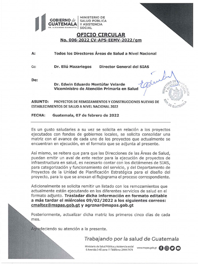 Oficio Circular 06-2022 | PDF