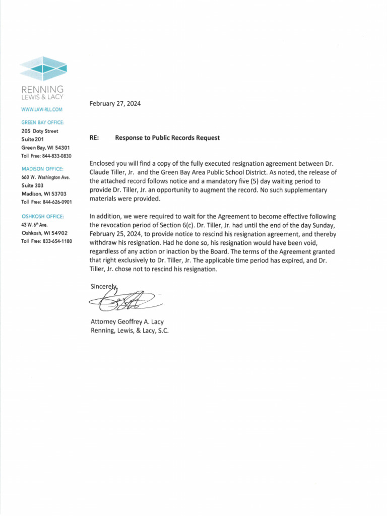 Records Request - Resignation Agreement, 4884-1579-7929, 1 | PDF ...