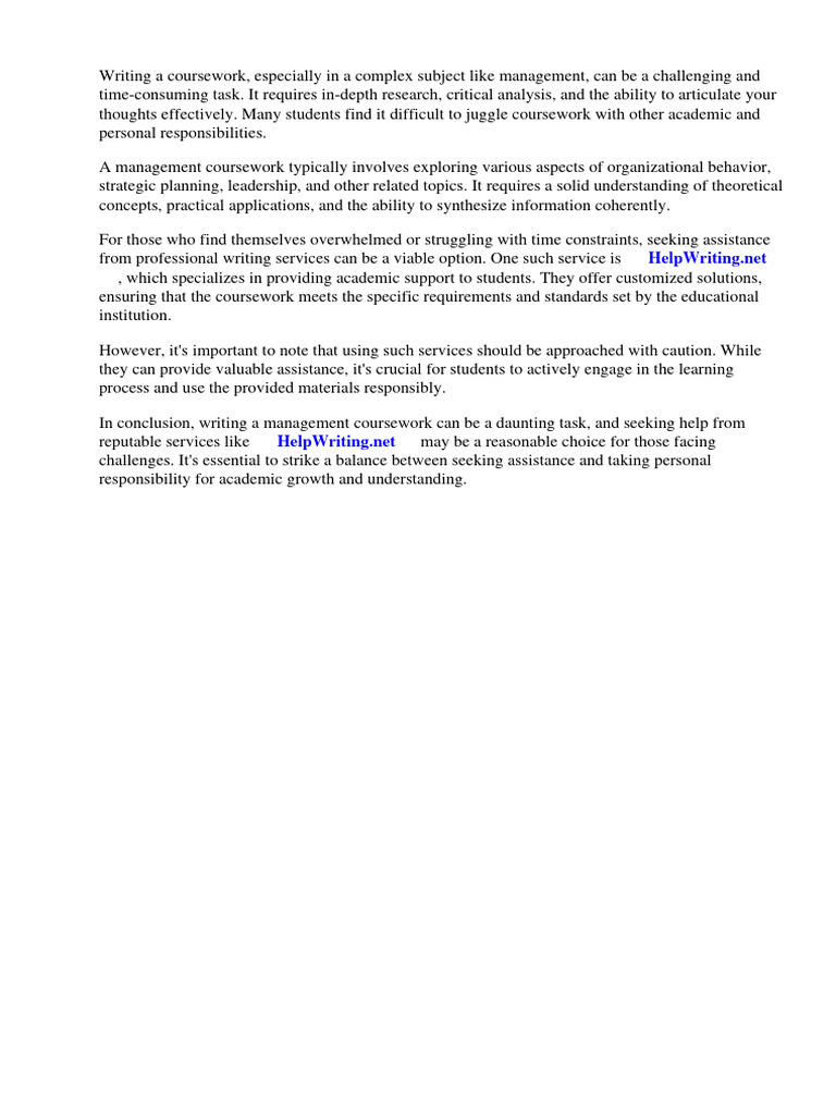 Management Coursework Sample | PDF | Leadership | Project Management