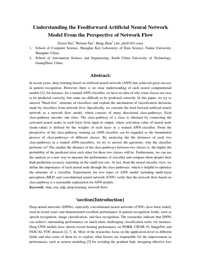 Understanding The Feedforward Artificial Neural Network Model From The Perspective of Network ...