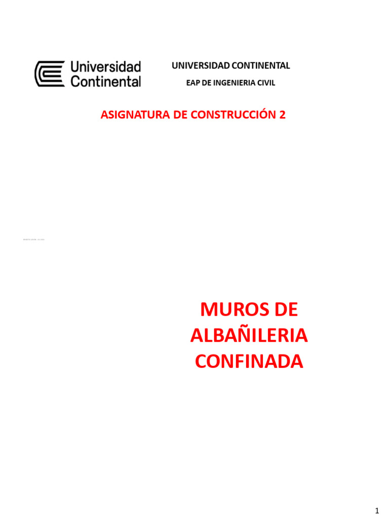 Muros de Albañilería Confinada: Guía Completa | PDF | Ladrillo | Hormigón