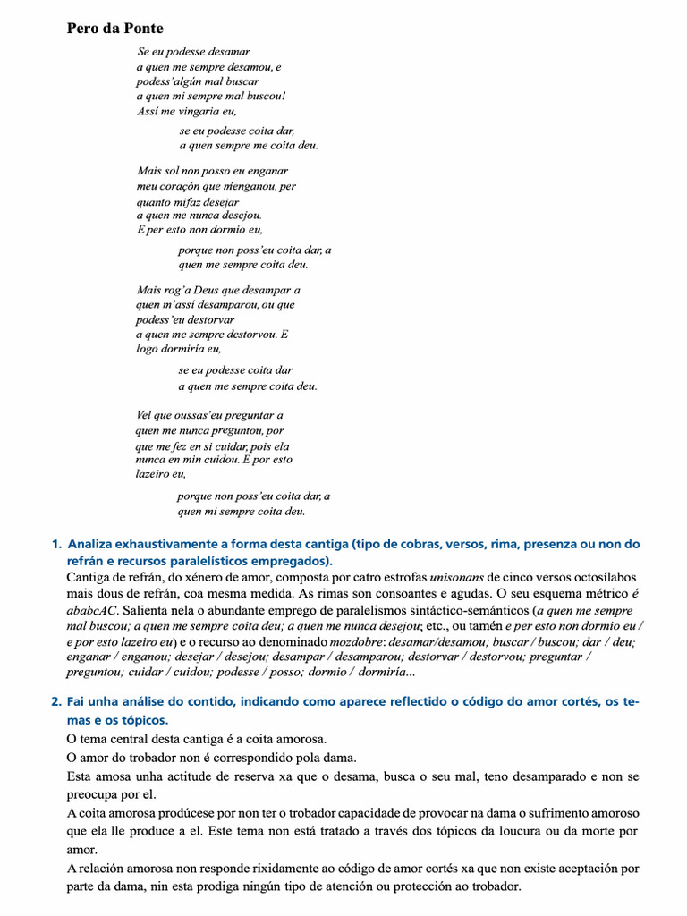Cantiga Pero Da Ponte 2 | PDF