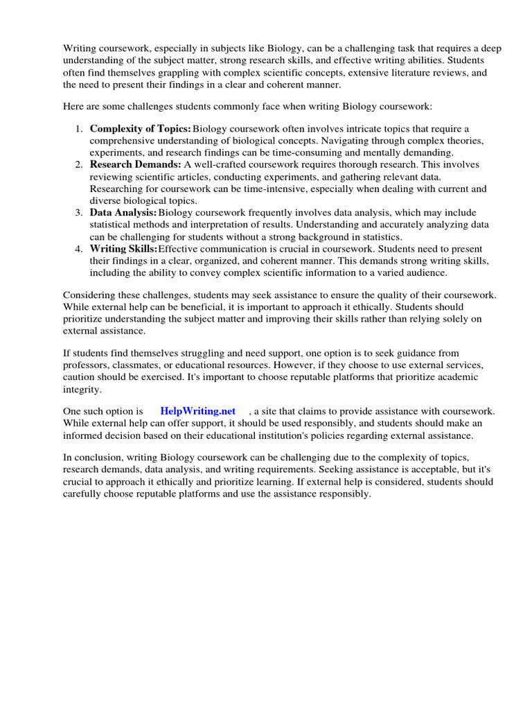 As Biology Coursework Examples | PDF | Physical Sciences | Chemistry