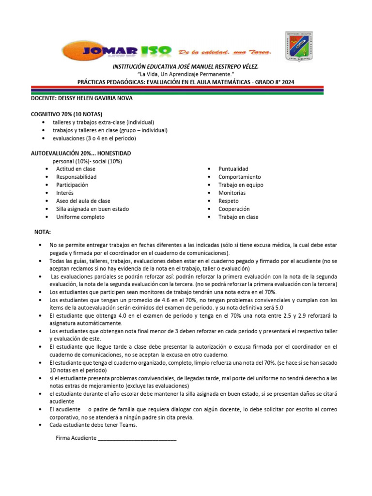 Evaluación en El Aula 2024 | PDF | Evaluación | Modificación de comportamiento