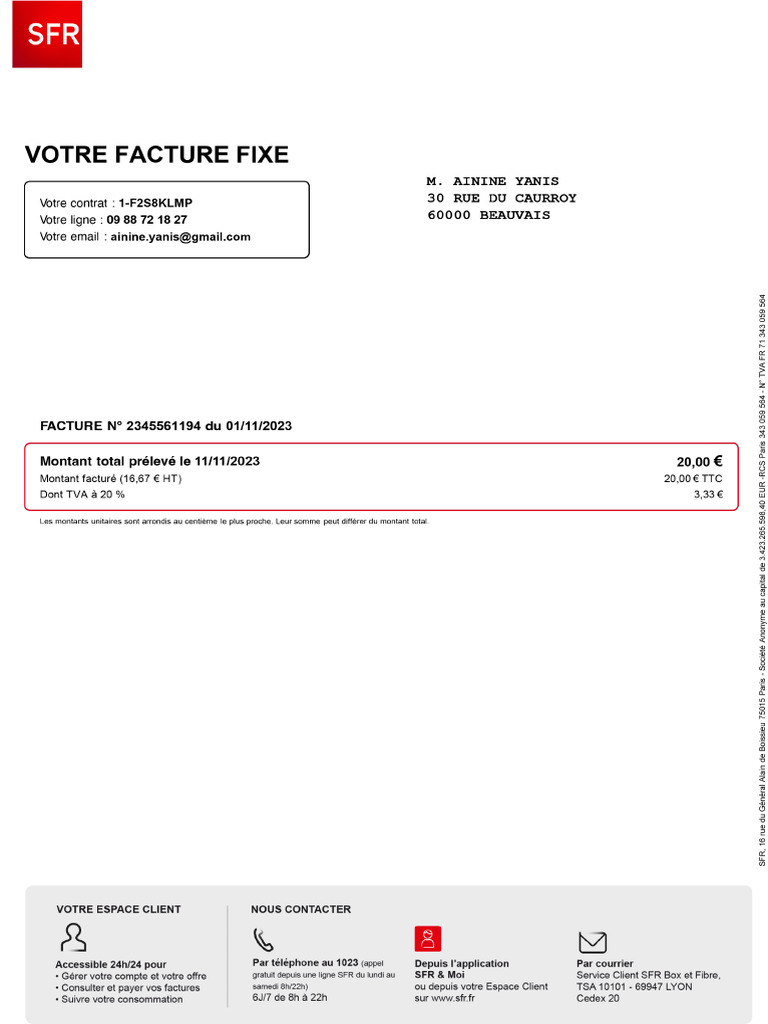 Facture SFR | PDF