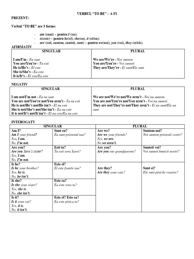 Be - Have Got - Can | PDF