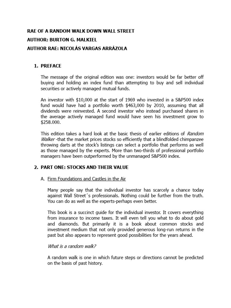 Rae A Random Walk Down Wall Street | PDF | Investing | Stocks