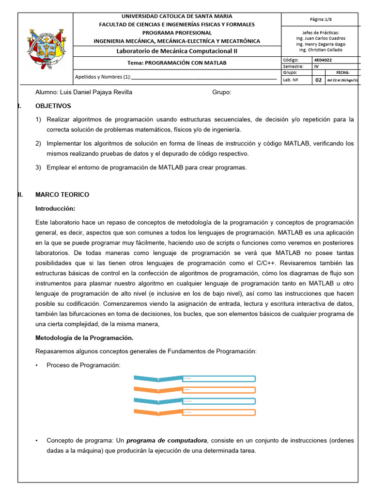 Lab 002 Matlab | PDF | Programación de computadoras | Programa de computadora
