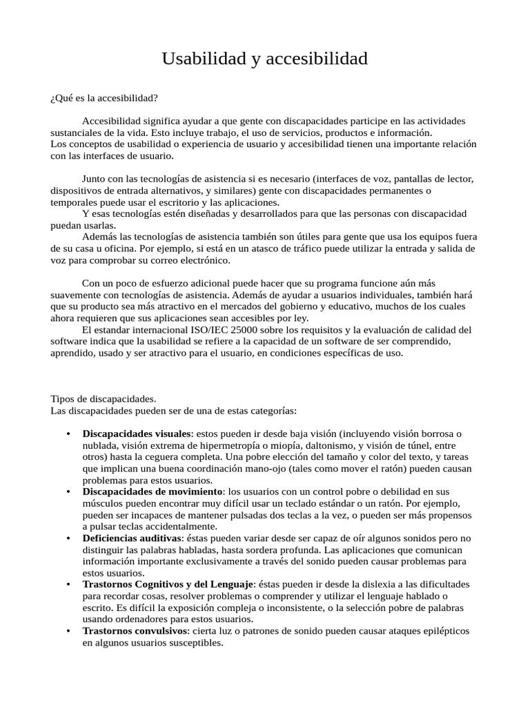 Usabilidad y Accesibilidad | PDF | Usabilidad | Interfaz de usuario