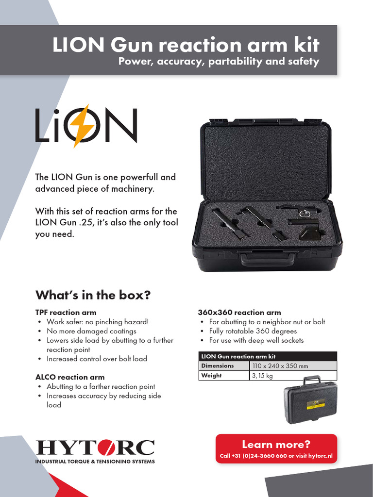 Productblad Reactiearmkit LION Gun, Engels | PDF | Flight ...