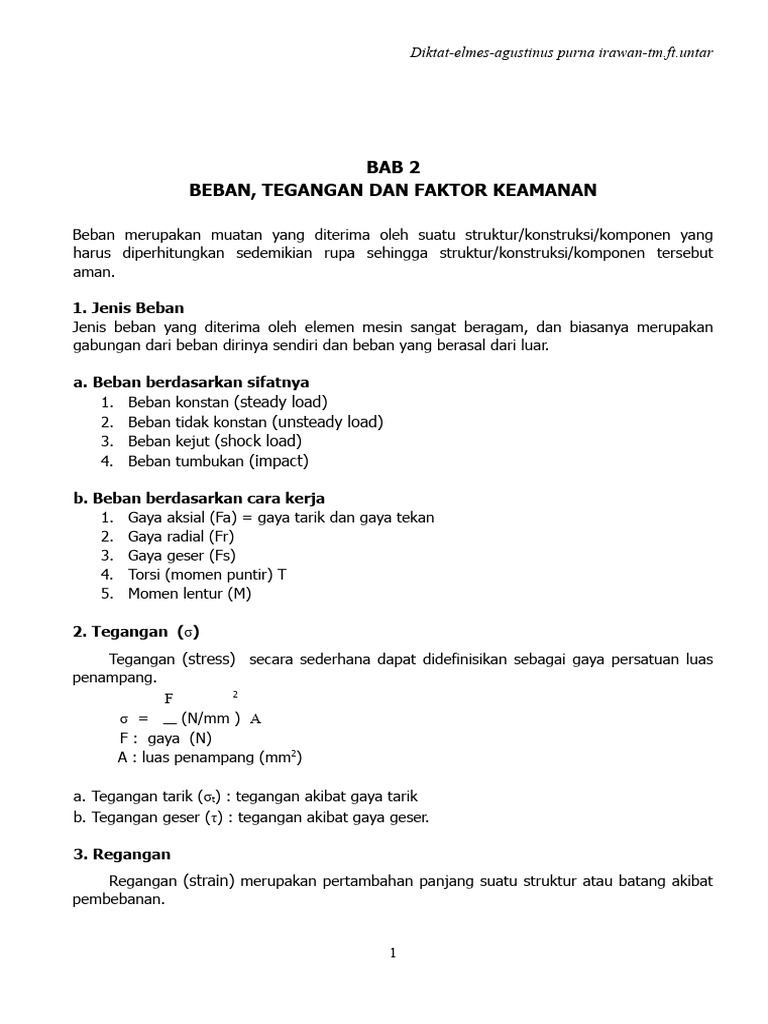 Diktat Element Mesin 1 Bahan | PDF | Sains & Matematika