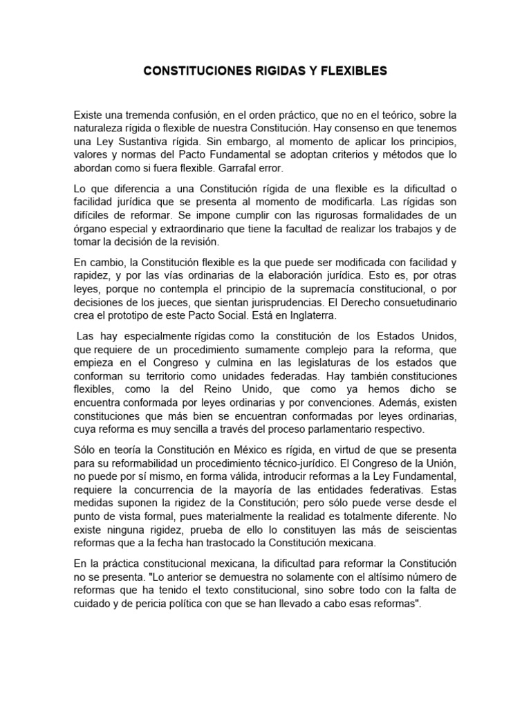 Constituciones Rigidas y Flexibles | PDF | Constitución | Principios éticos