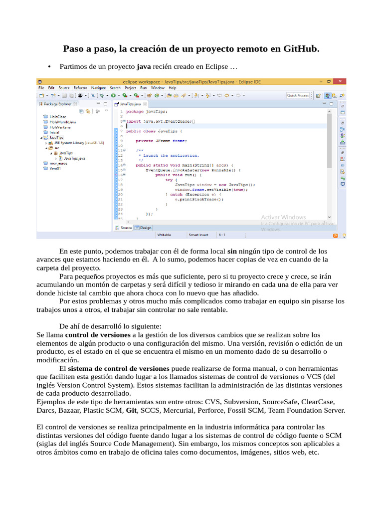Proyecto Java Remoto | PDF | Control de versiones | Software del sistema