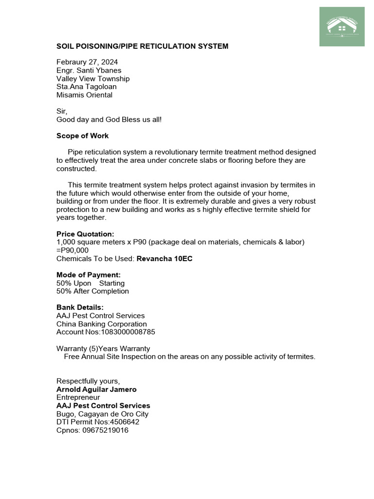 Engr. Jay Gaspar Proposal | PDF | Home & Garden