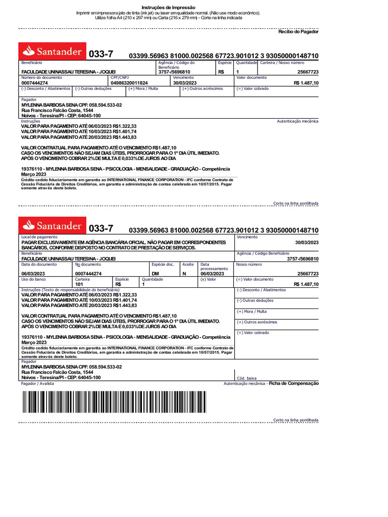 Boleto de Pagamento 7 | PDF | Business | Dinheiro
