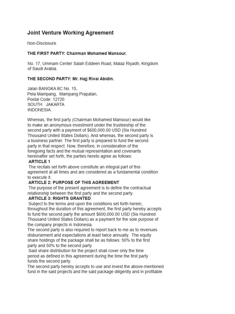 Memorandum of Understanding | PDF | Share Repurchase | Signature