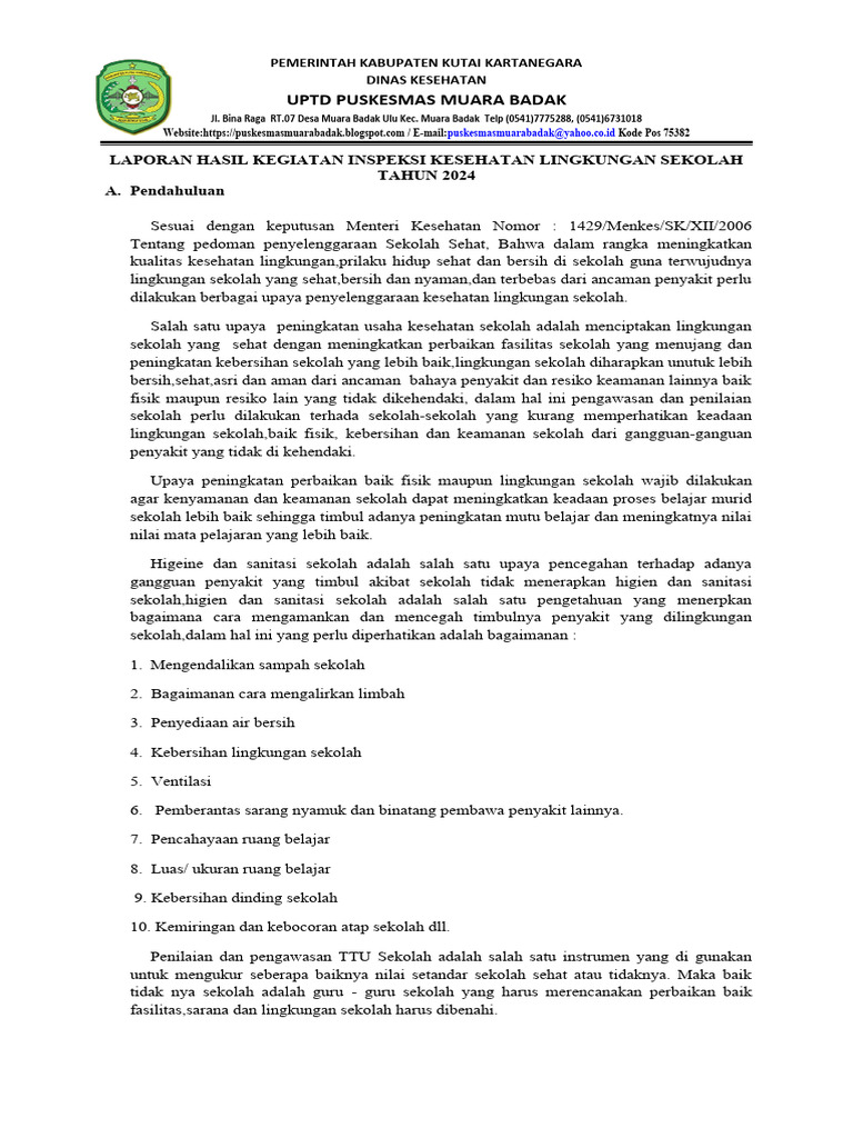 Laporan IKL Sekolah | PDF