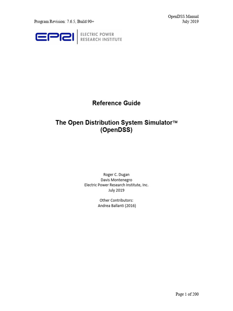 Open Dss Manual | PDF | Component Object Model | Copyright